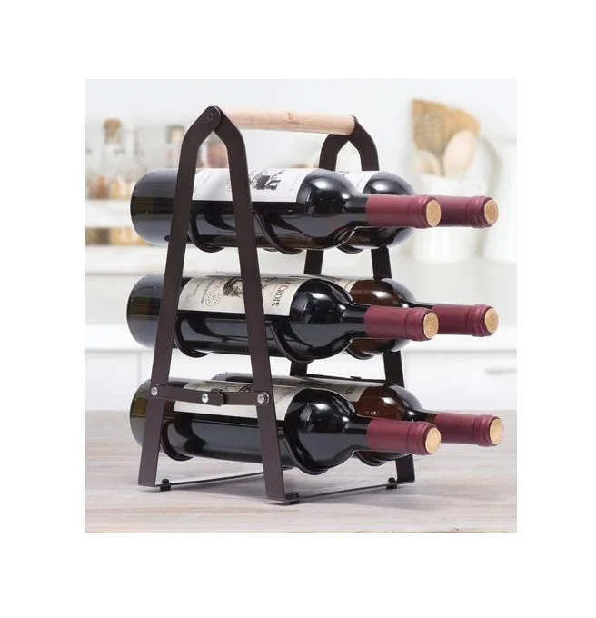 Metal Iron Wine Bottle Rack In Gold Hot Selling Stainless Steel 6 Wine ...