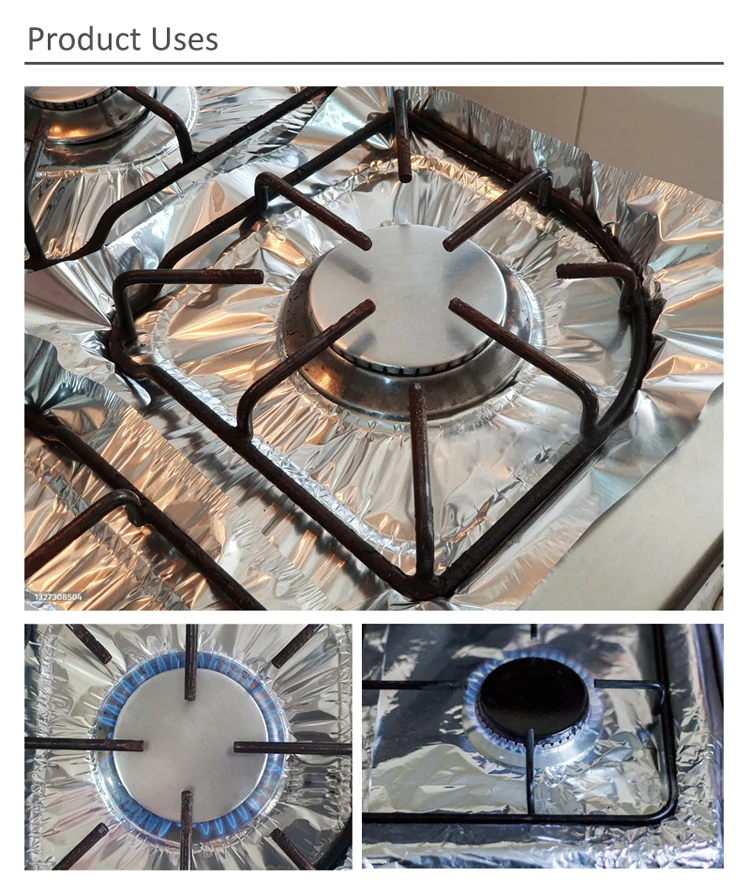 27cm Aluminum Foil Gas Stove Burner Cover Protector Clean Oven Liner ...