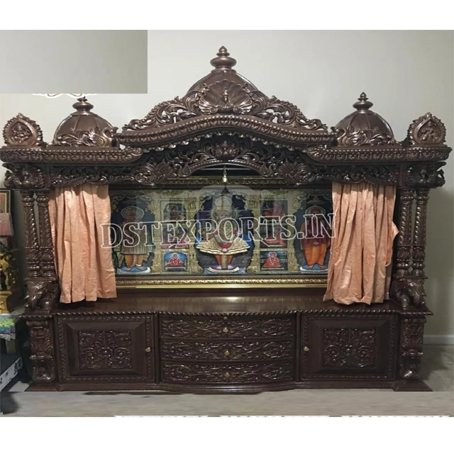 Luxury Hand Carved Teak Wood Mandir For Home Big Size Teak Wooden Pooja ...