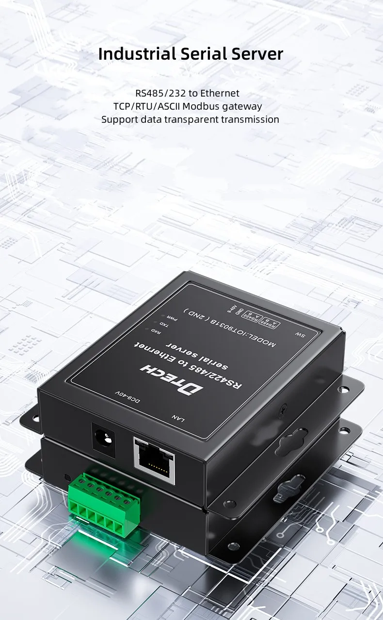 Dtech Rs485/rs422 To Rj45 Ethernet/tcp/ip Serial Server For Intelligent ...
