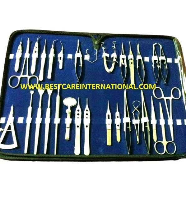 Complete Kit of 30 Ophthalmic Eye Micro Surgery Instruments