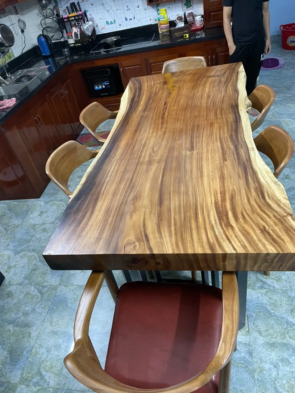 Saman Natural Solid Table For Kitchen With Good Price - Buy Epoxy Resin Wood Table Solid Wood ...
