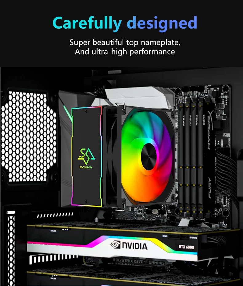 Snowman MT4 V3 ARGB CPU Cooler - Silent, Efficient Cooling