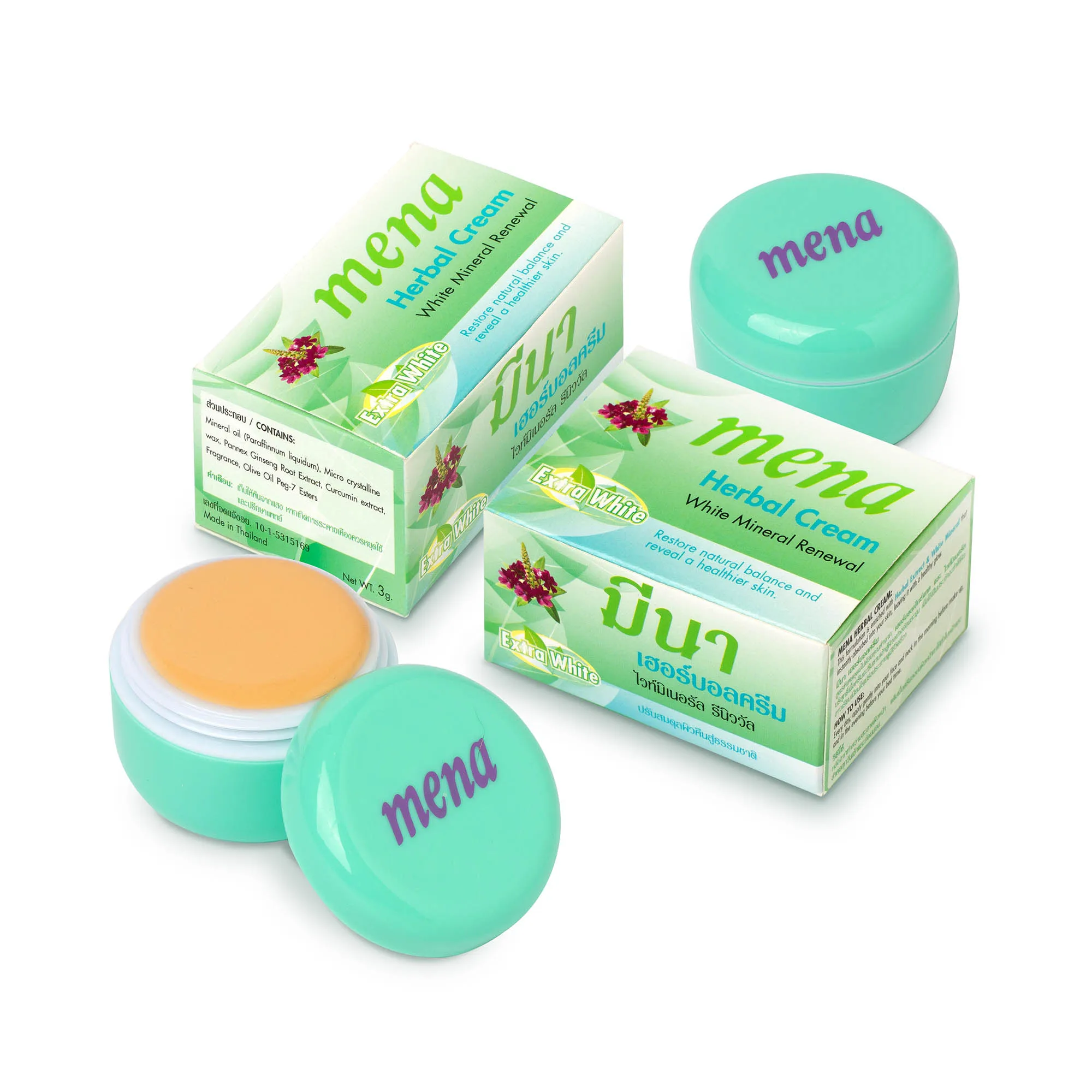 Mena Herbal Cream White Mineral Renewal Whitening And Brightening Cream ...