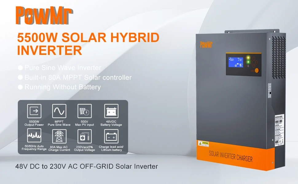 POWMR 5500W Solar Power Inverter with MPPT 80A - ODM | Wholesale