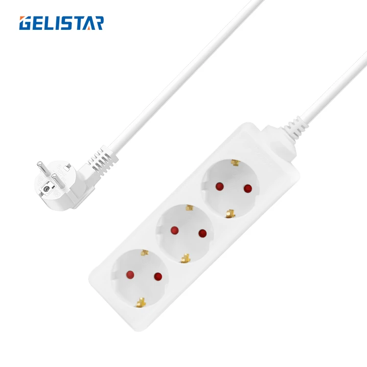Gelistar European Style 3 Outlets Power Socket Custom Plug Child Protection Pure Copper Wire ...