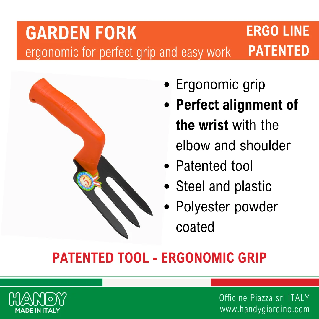 Italian Produced High Quality Steel Plastic Hand Fork for Gardening ...