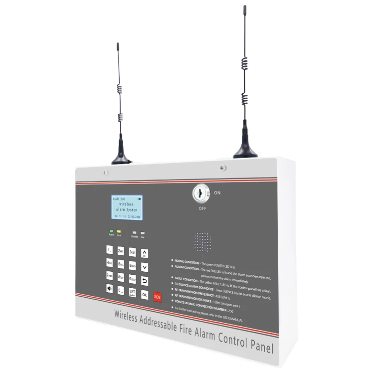 Wireless Addressable Fire Alarm Control Panel Alarm System Home ...