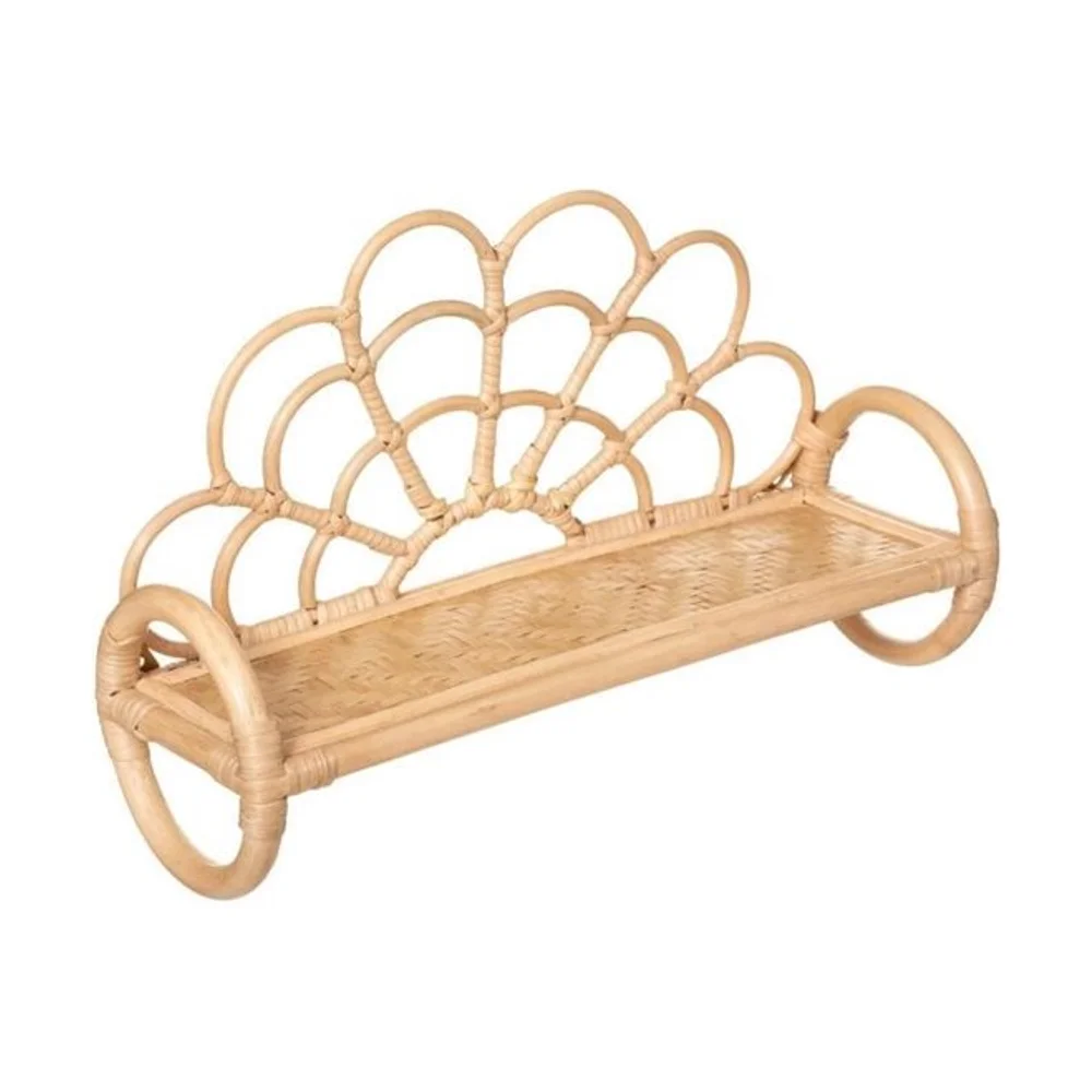 Handcrafted Woven Natural Rattan Shelf Wall Hanging Home Decoration ...