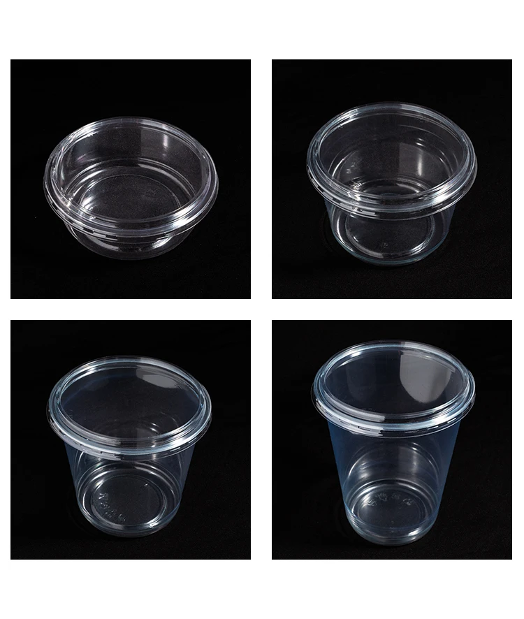 Round Plastic Ice Cream Disposable Cups With Dome Lids INNORHINO ...