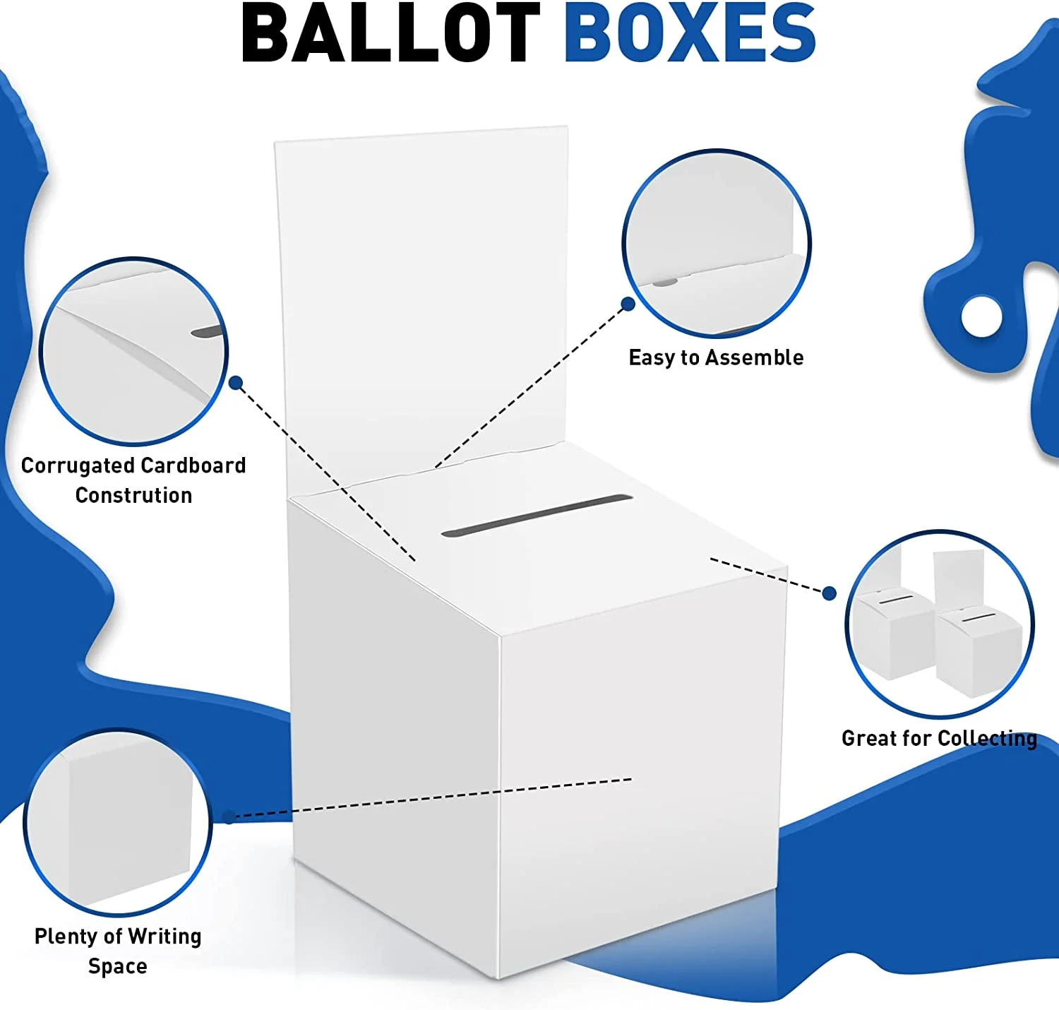 Custom Large Card Storage Boxes Recyclable Vote Donate Raffle Cardboard ...