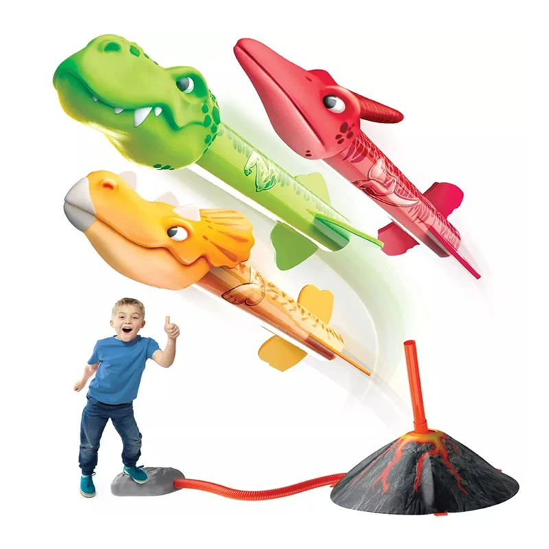 Dinosaur Rocket Launch Toy Rocket Air Launcher Kids Toy Rocket Launcher ...
