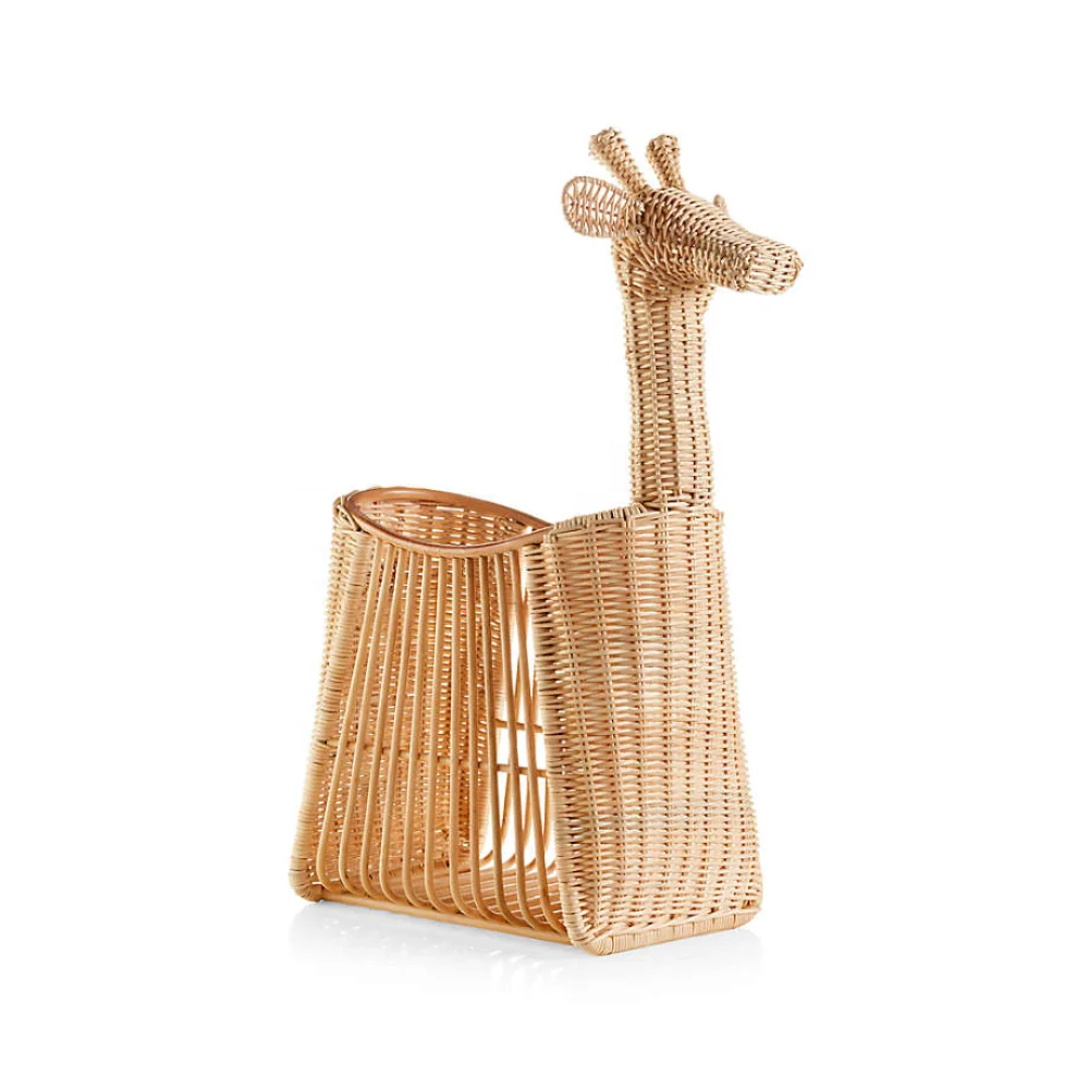 Wholesales Natural Giraffe Rattan Floor Storage Basket For Children Kid ...