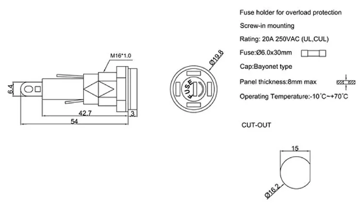 Buy Wholesale China 6.3x32 Mm 6x30mm Panel Mounted Glass Fuse Holder ...