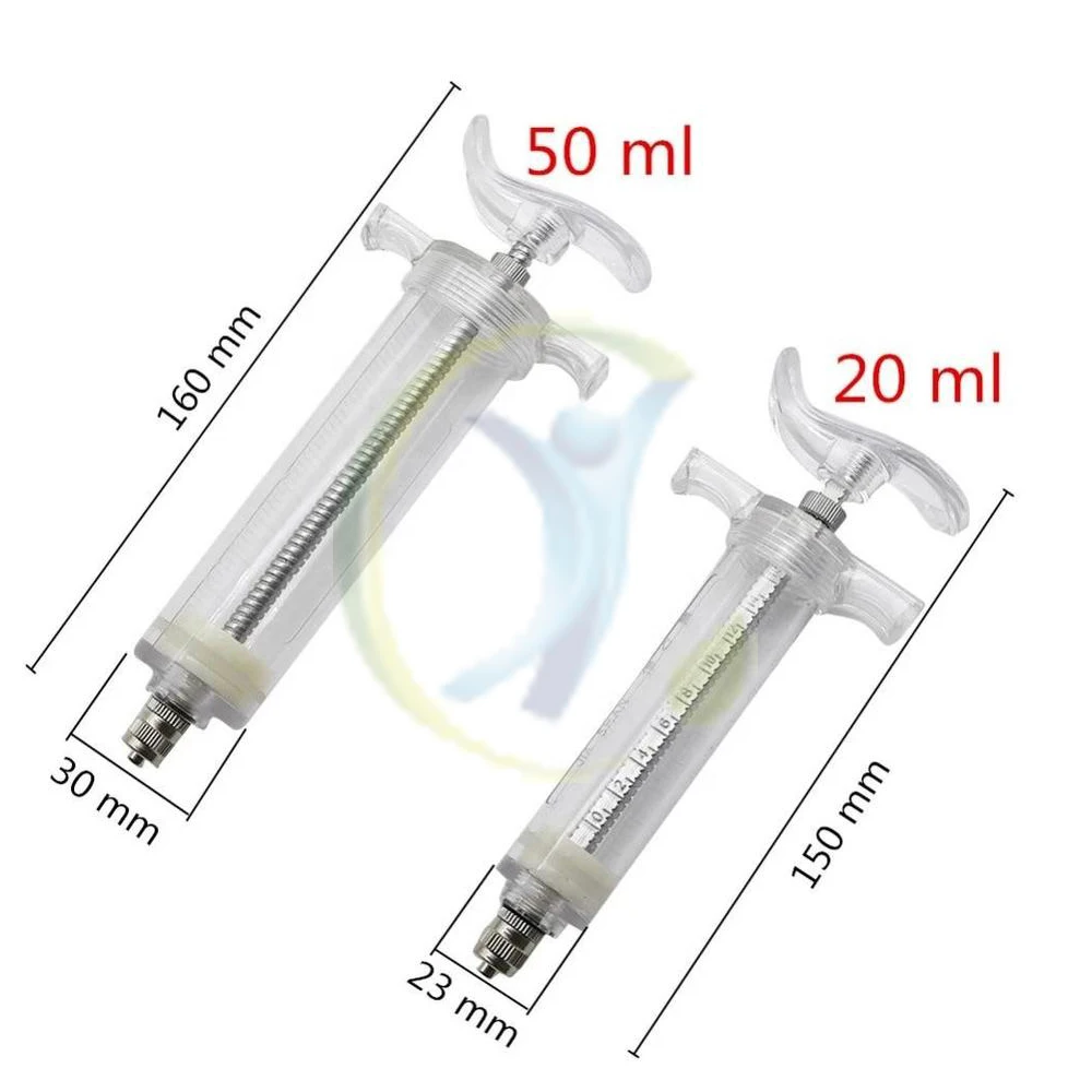 20 50ml Animal Feeding Syringe Needle With 6 Pcs Curved Tubes Stainless ...