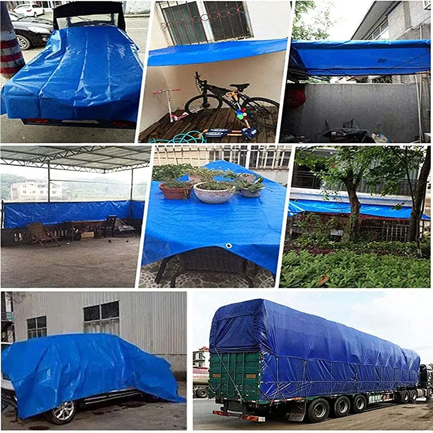 Outdoor Awning Stripe Woven Lightweight Tarpaulin Customized Large Size ...