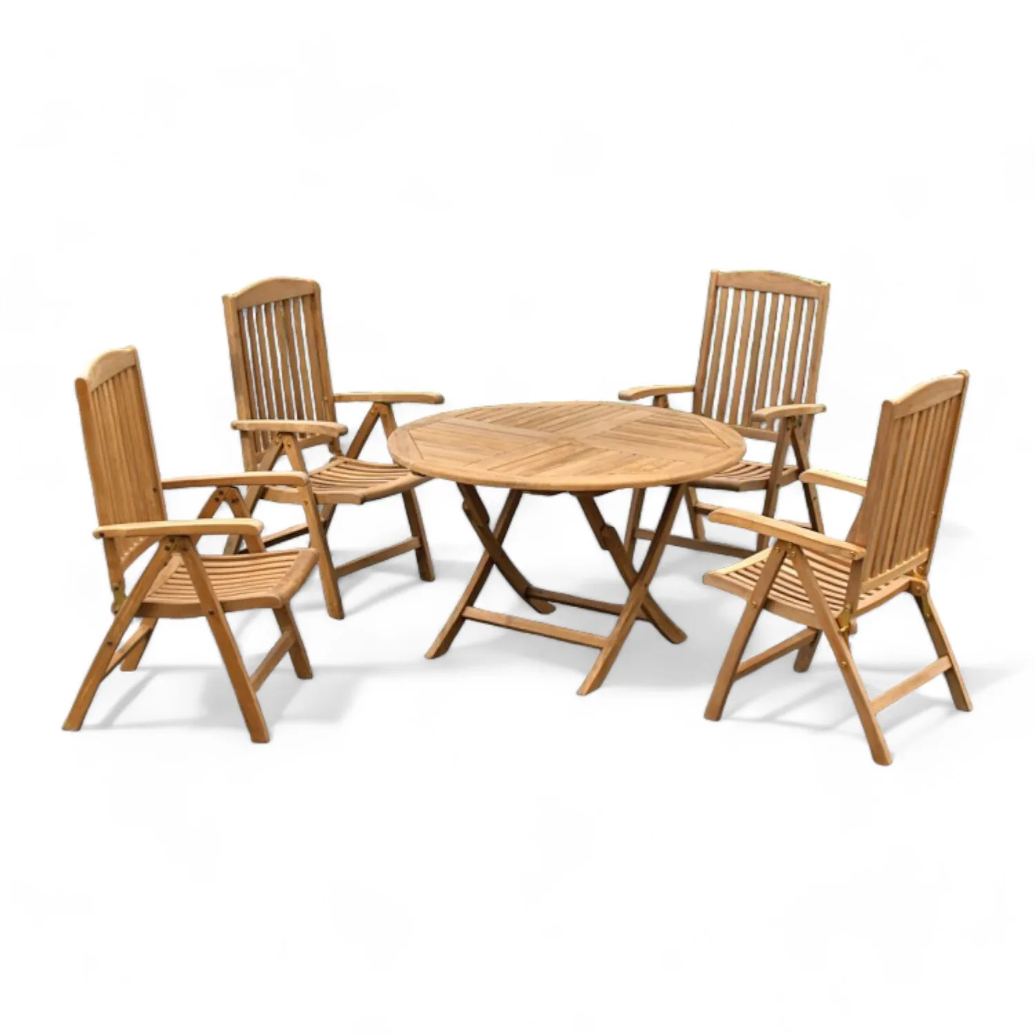 Traditional Outdoor Furniture Set 4-Seater Teak Wood Garden Folding ...