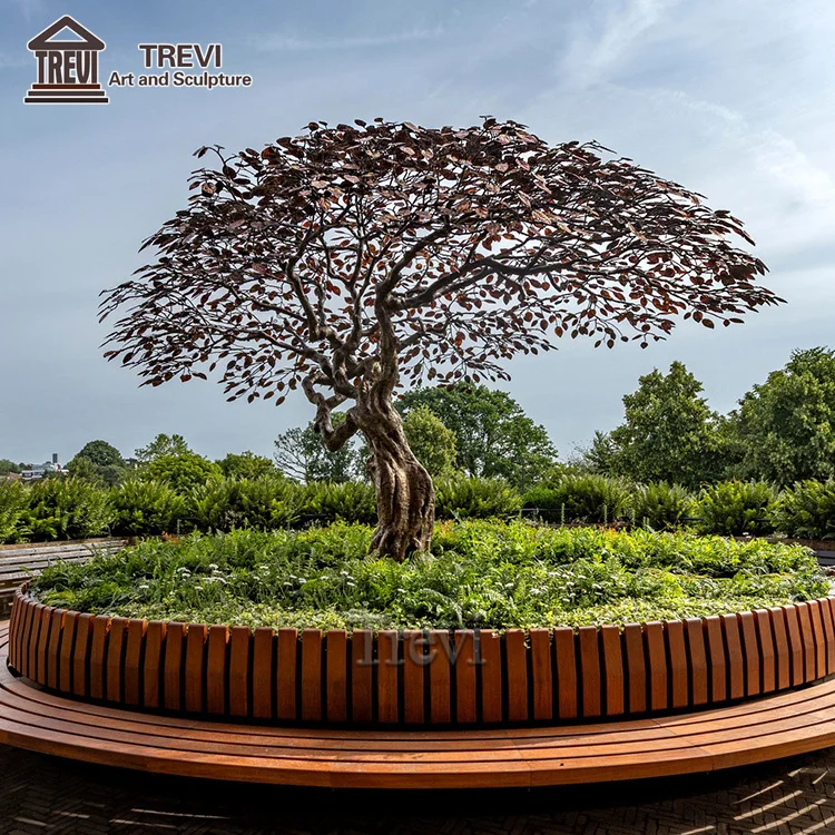 Modern Art Metal Cast Tree Shaped Statue Abstract Bronze Tree Sculpture ...