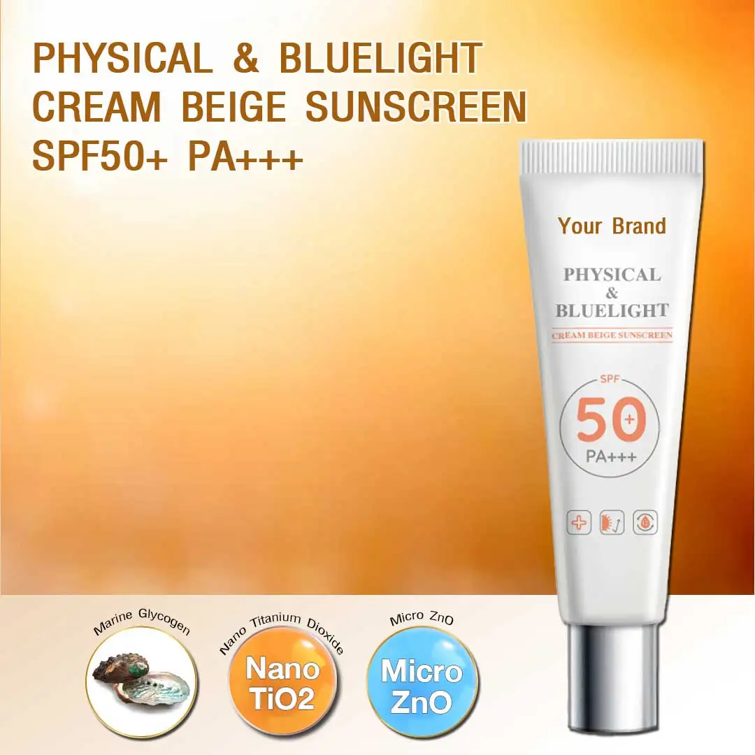 Top Product Physical Blue Light Cream Beige Sunscreen Spf50+ Pa ...