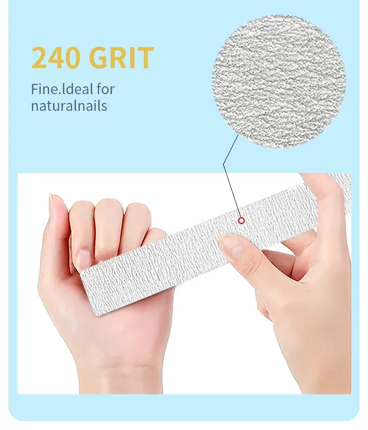 Washable Nail Files Professional 80/100/120/150/180/240/320 Grit Double ...