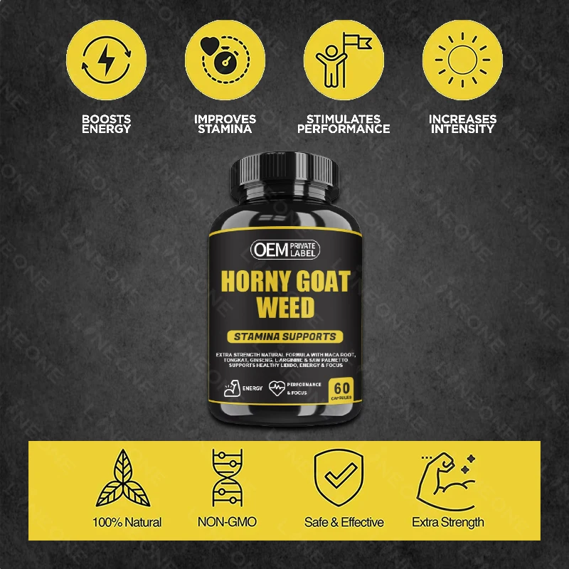 Own Brand Horny Goat Weed Capsules Complex with & Maca Root Enlargement ...