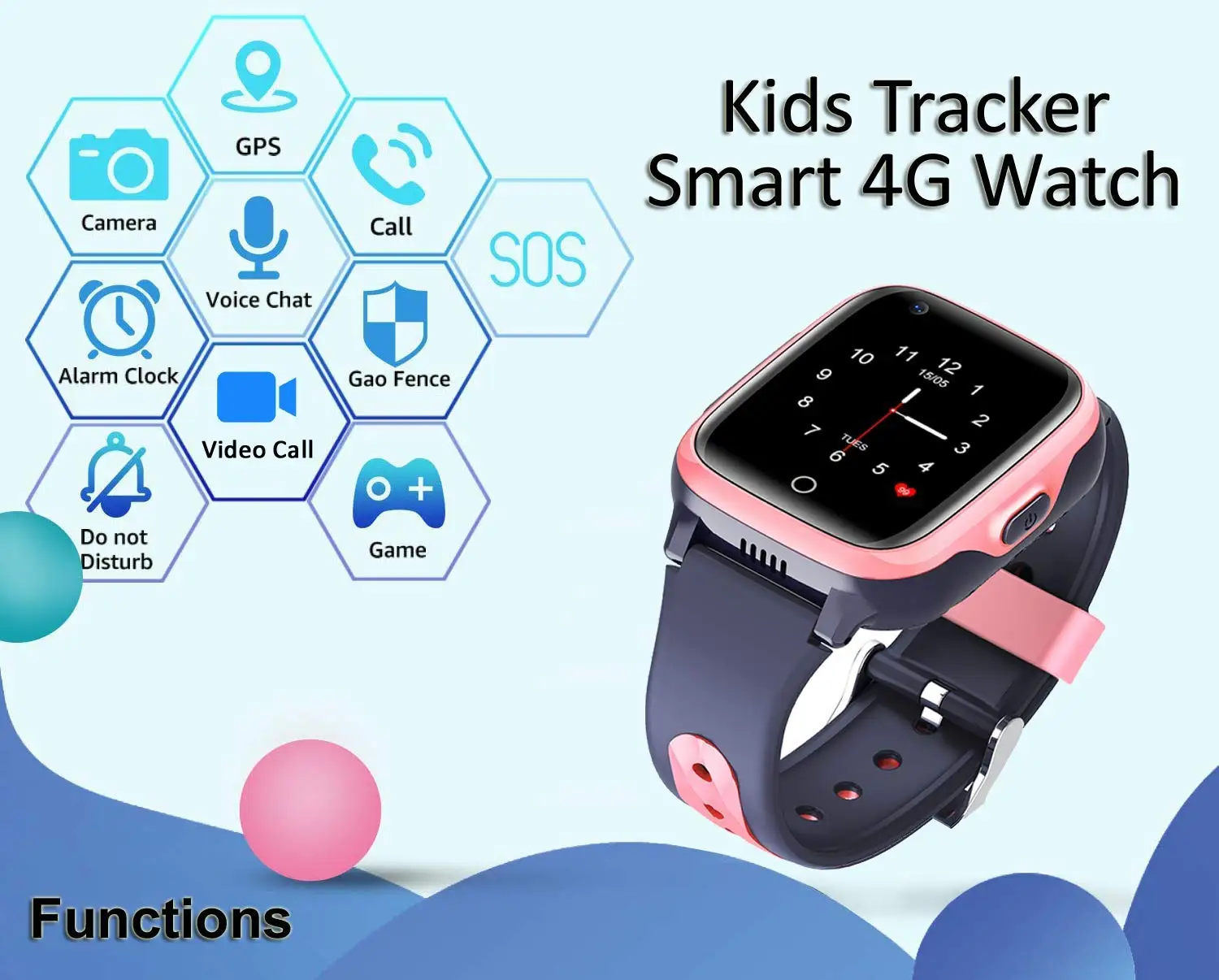 4g Gps Smart Watch For Kids Two Way Video Calling Wifi Touch Screen ...