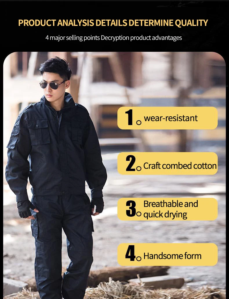 Design Security Guard Uniform Jackets Men's Security Jacket Black Wear ...