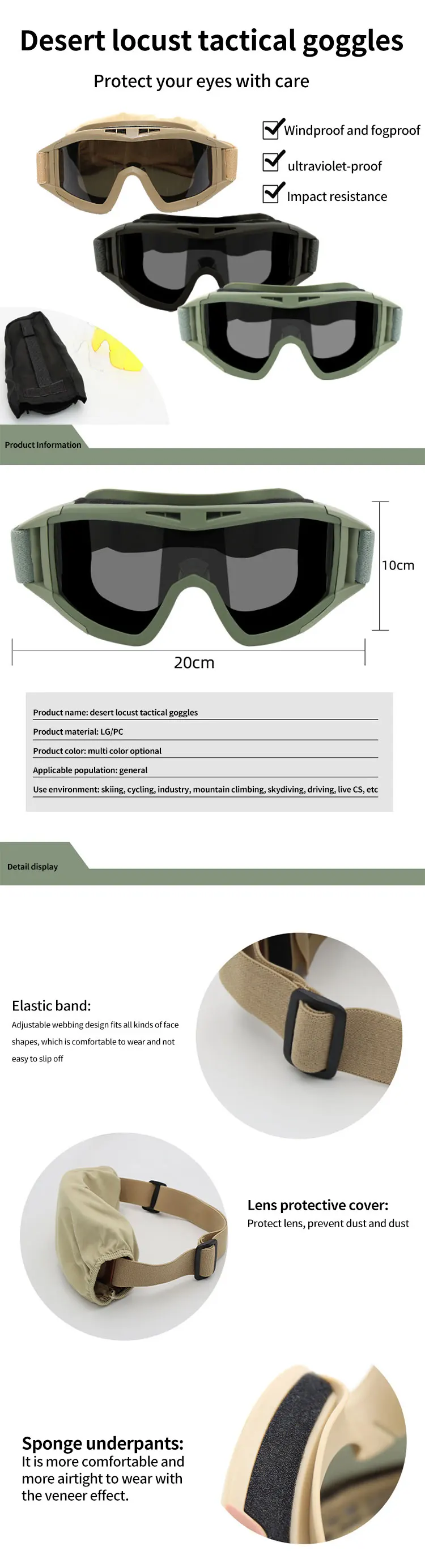 Available Wholesale Desert Locust Glasses Tactical Goggles Goggles CS ...