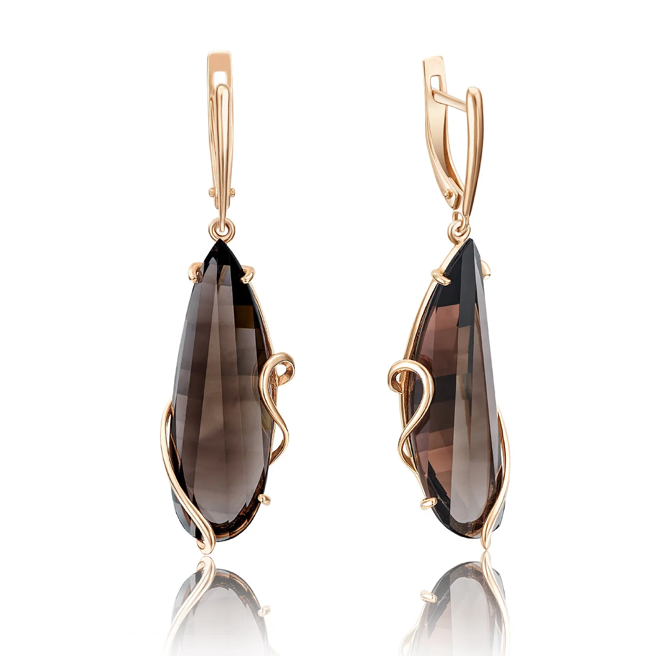 Elegant Earrings 14k Solid Rose Yellow Gold Topaz Amethyst Chrysolite ...