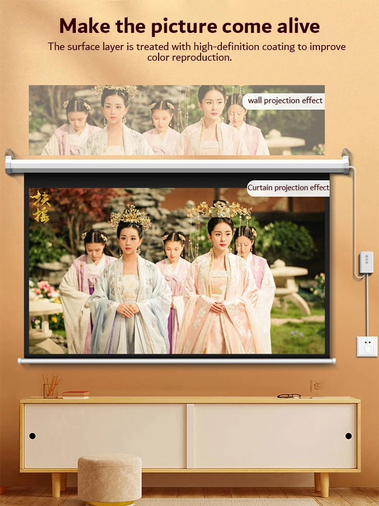 Electric Motorized 60 Inch Projector Screen for Home Theater 4K ...