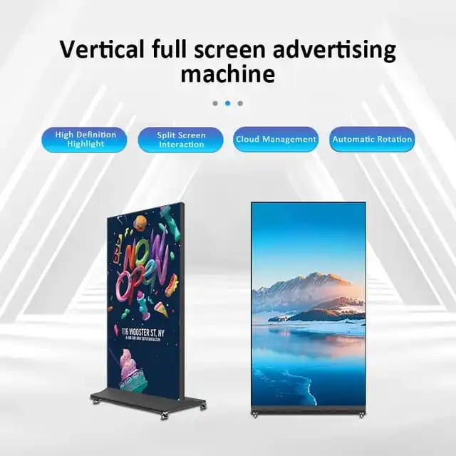 Portable Movable Digital Signage Network E-poster Lcd Advertising ...