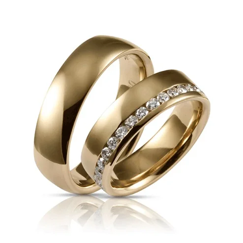 18k Solid Gold Promise Ring For Couples Gold Ring Natural Diamond Men ...