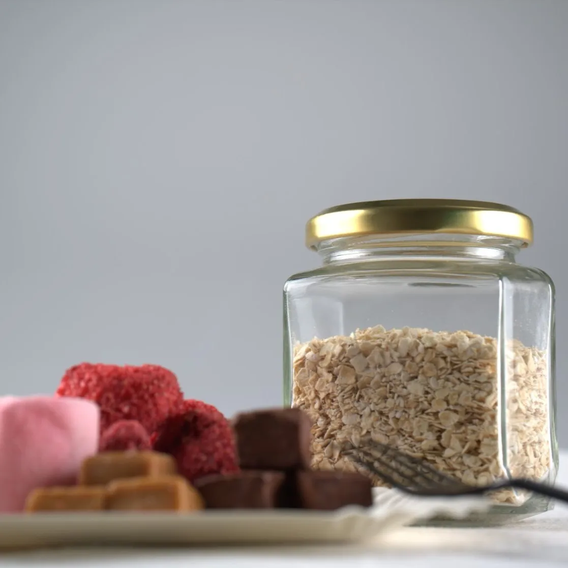 Hexagon Honey Jar - Airtight Glass with Gold Lids Wholesale