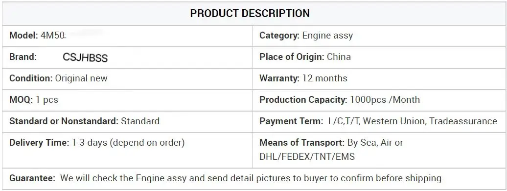 Original 4m50 Diesel Motor Excavator Parts 4m50 Engine Assembly For ...