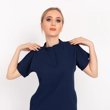Hospital Uniforms Women Cagla Model Navy Blue Color Soft Elastic Judge ...