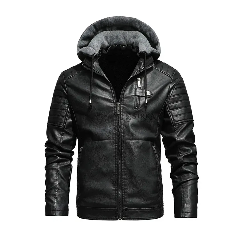 Men Leather Jacket Wholesale Wool / Leather Jacket Stand-up Collar ...