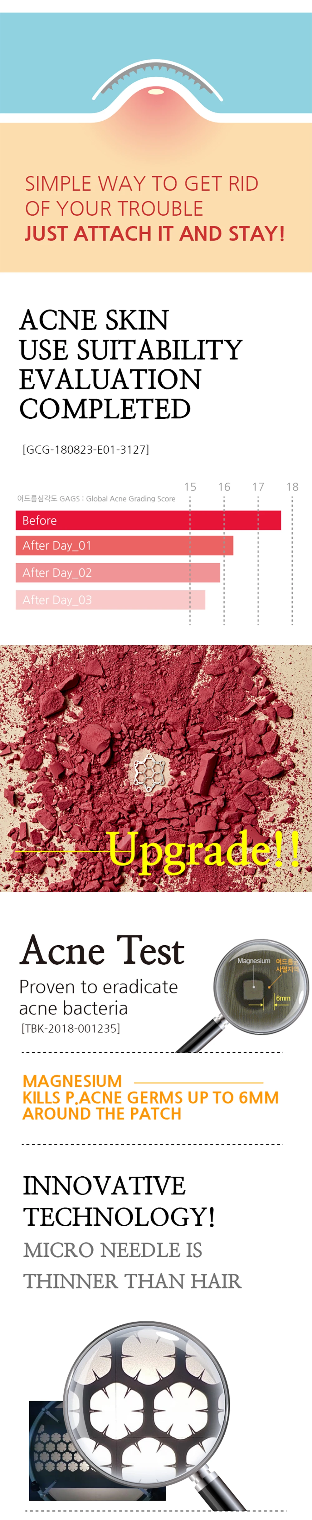 Acne Pimple Patch Snow2+ One Night Red Patch Contains Magnesium Big ...