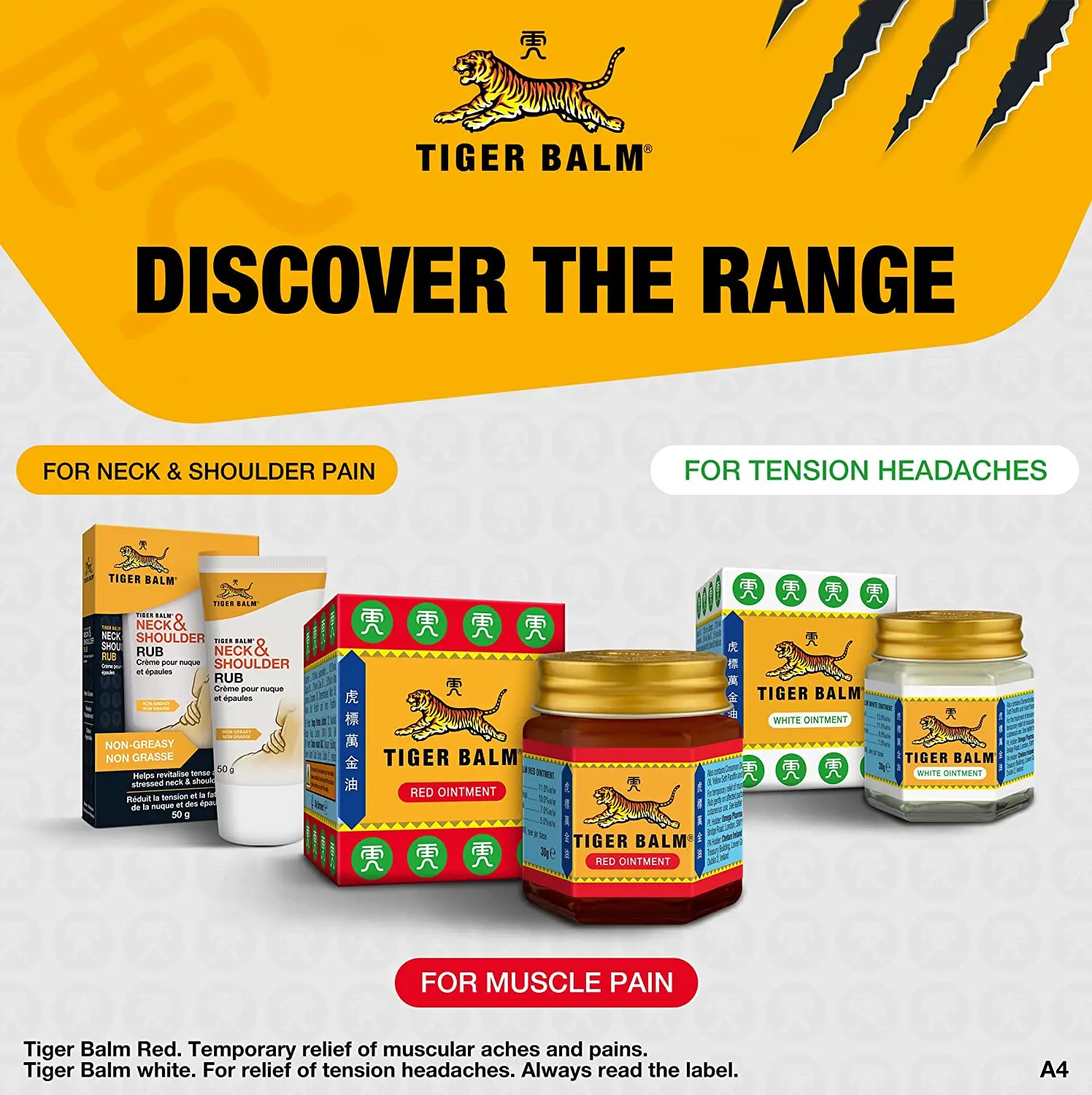 Tiger Balm White Ointment Hr ( 30g ) Relieve Pain Original Hot Wax Balm ...