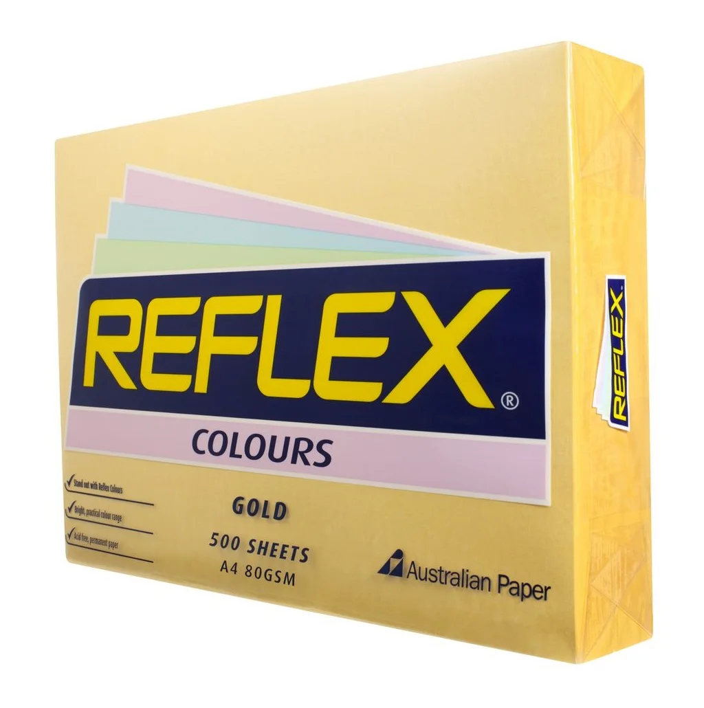 Reflex Colours 80gsm A4 Copy Paper Gold 500 Sheets - Buy Reflex Ultra ...