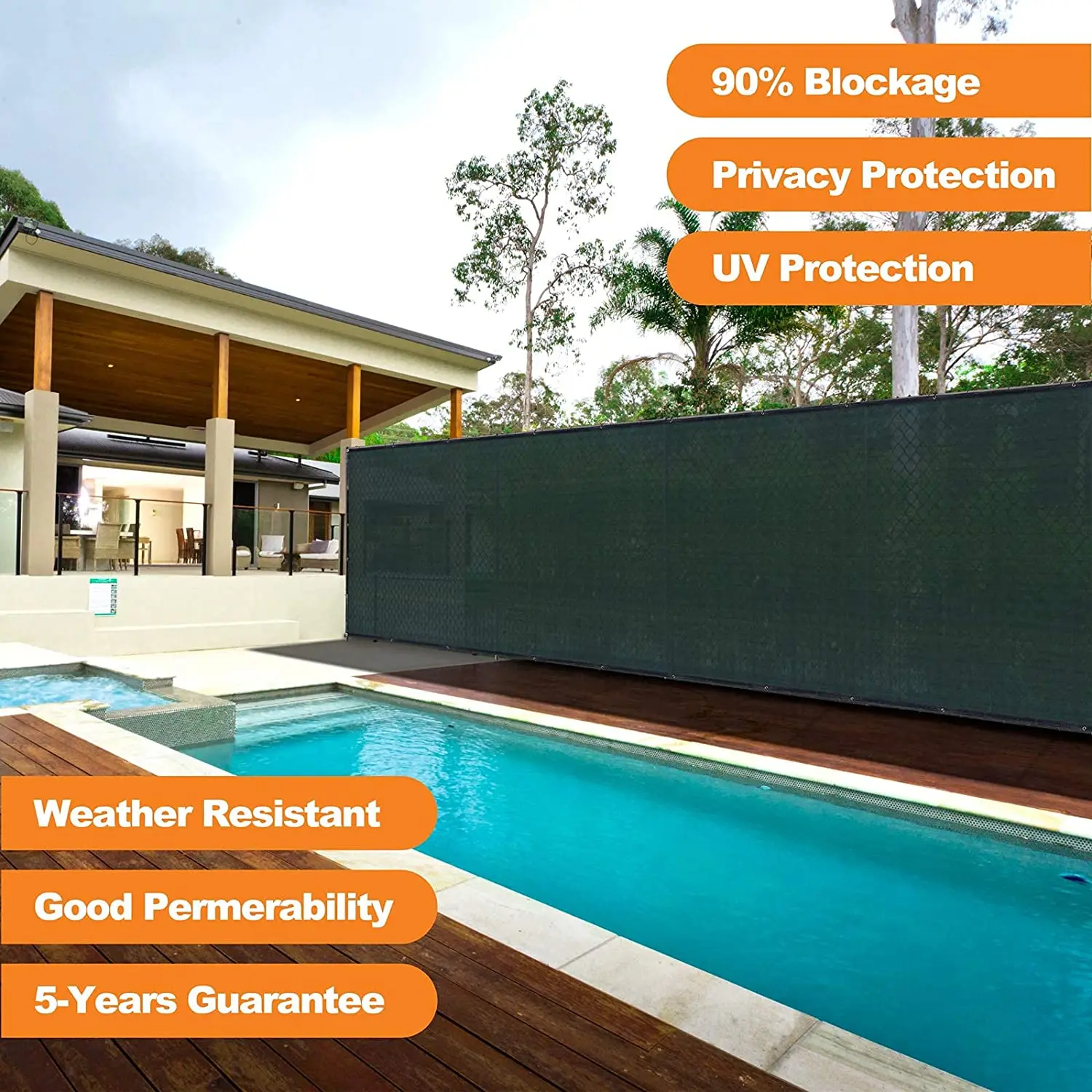 Garden Privacy Screen Fence Net Hdpe Plastic Mesh Fence Screen Black ...