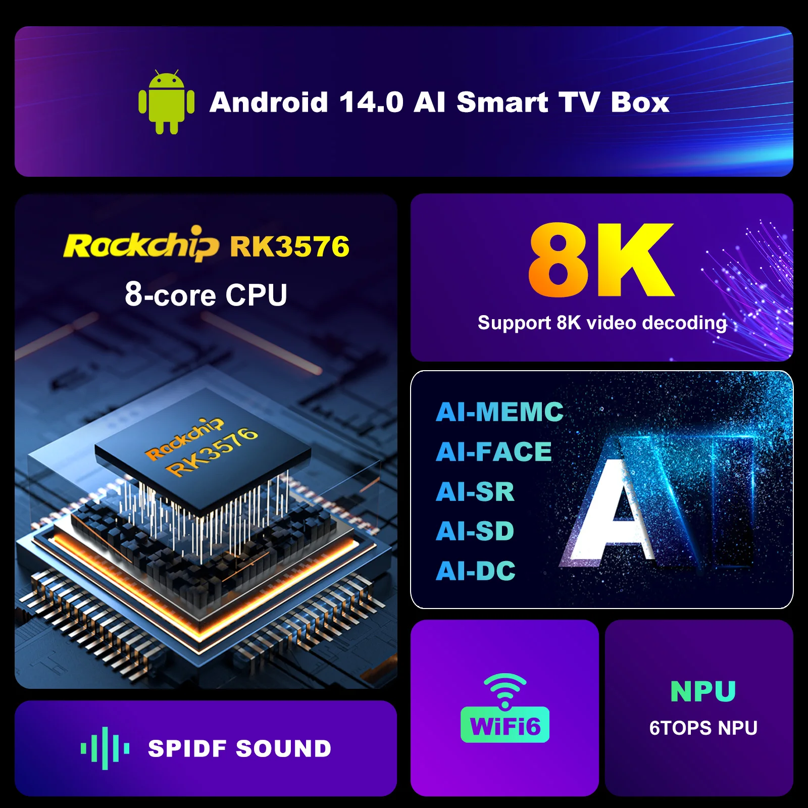ATV 8K AI TV BOX H96 MAX M9S - Android 14.0 & Voice Control
