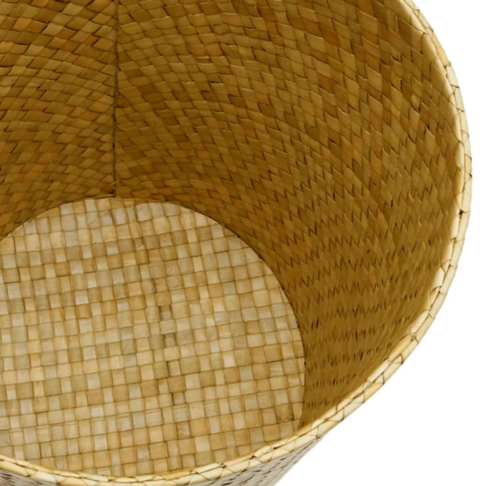 Cheap Price Round Bamboo Waste Bin With Nylon New Design Use In Hotel ...