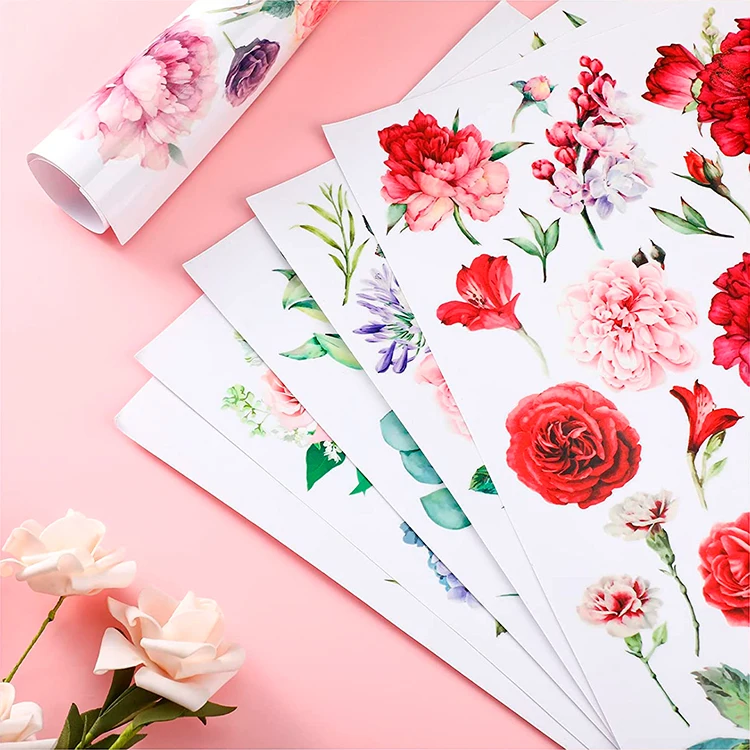 4 Sheet Roses Rub On Transfer Flower Vintage Iron On Transfers 11.8 X 7 ...