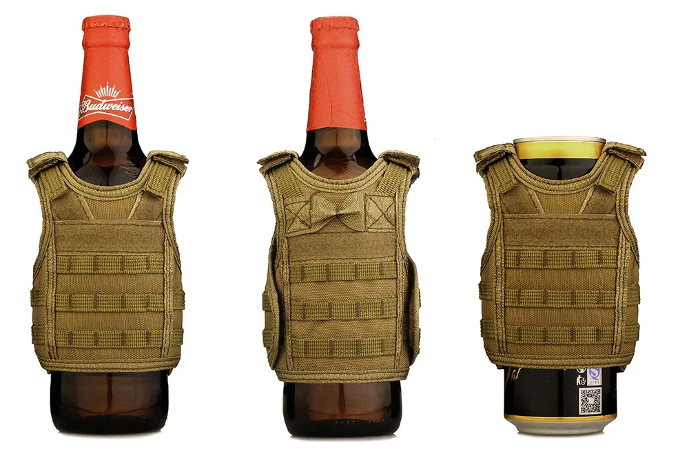 Tactical Beer Bottle Molle Vest Can Mini Vest Coozy Beverage Cooler ...