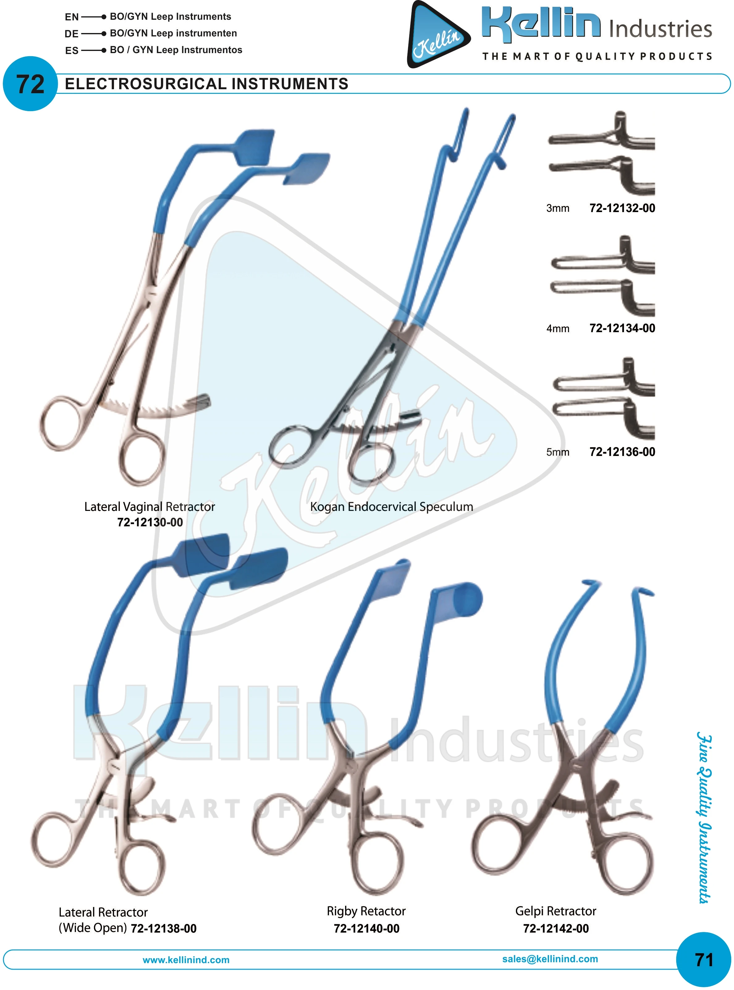 Lateral Vaginal Retractor With Long Ratchet Blue Coated Gynecology ...