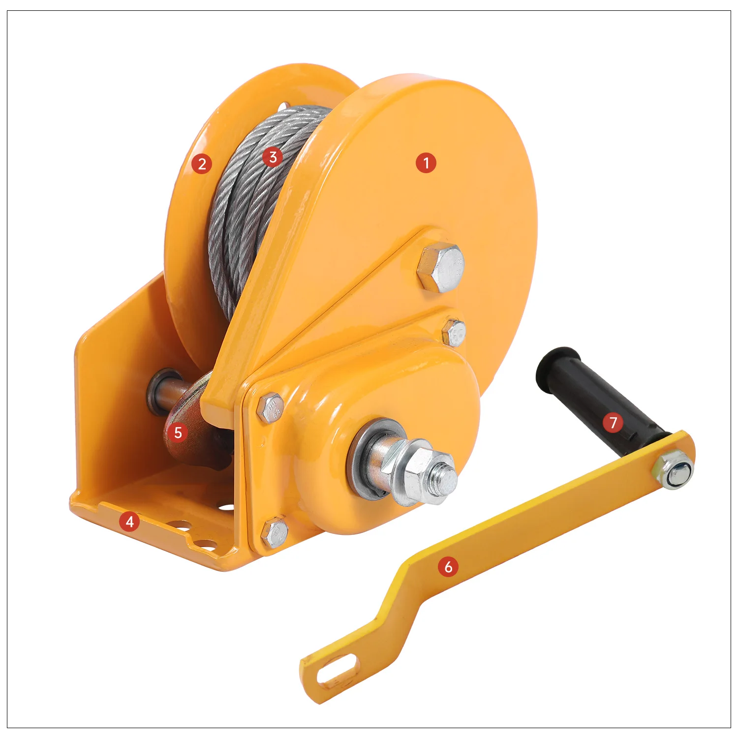 Steel Wire Rope Hand Winch 800lbs 1200lbs 1800lbs 2600lbs Hoisting ...