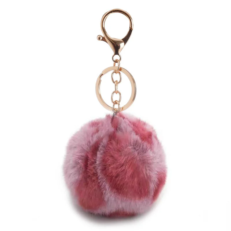 Furry Puff Ball Faux Rabbit Fur Ball Pom Pom Keychain For Women And ...