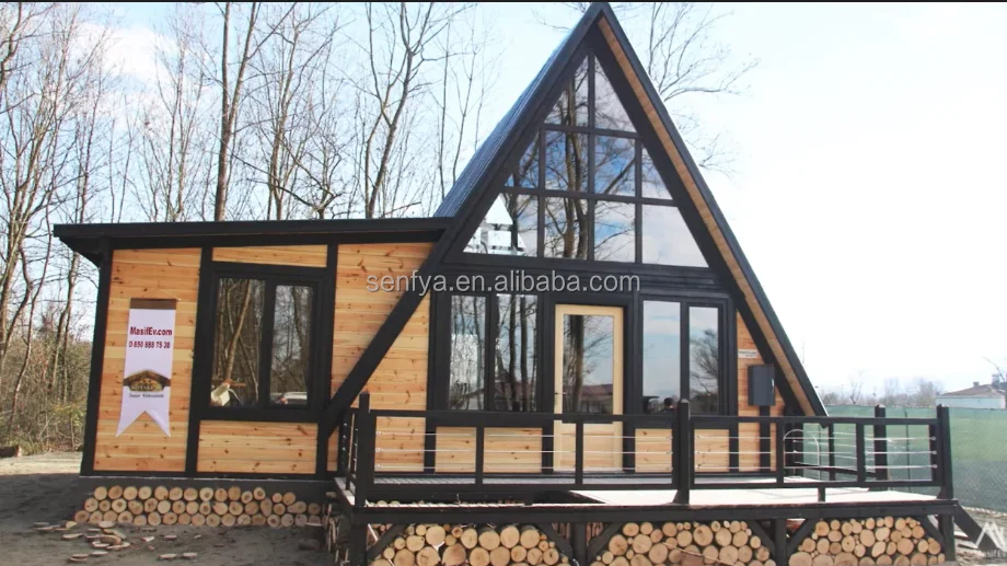 Customize 2 Storey a-Frame Cabin for Sale - SENFYA Wood Houses