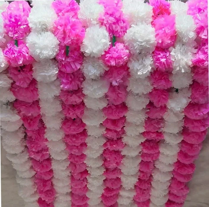 Artificial Marigold Flower Garland String For Indian Wedding And Party ...
