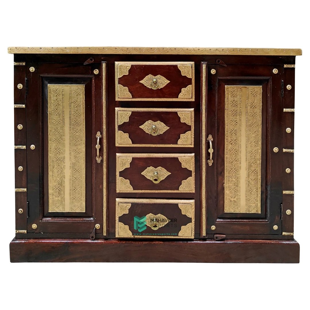 Best Selling Wooden Four Drawer Two Door Brass Fitted Sideboard Newly ...
